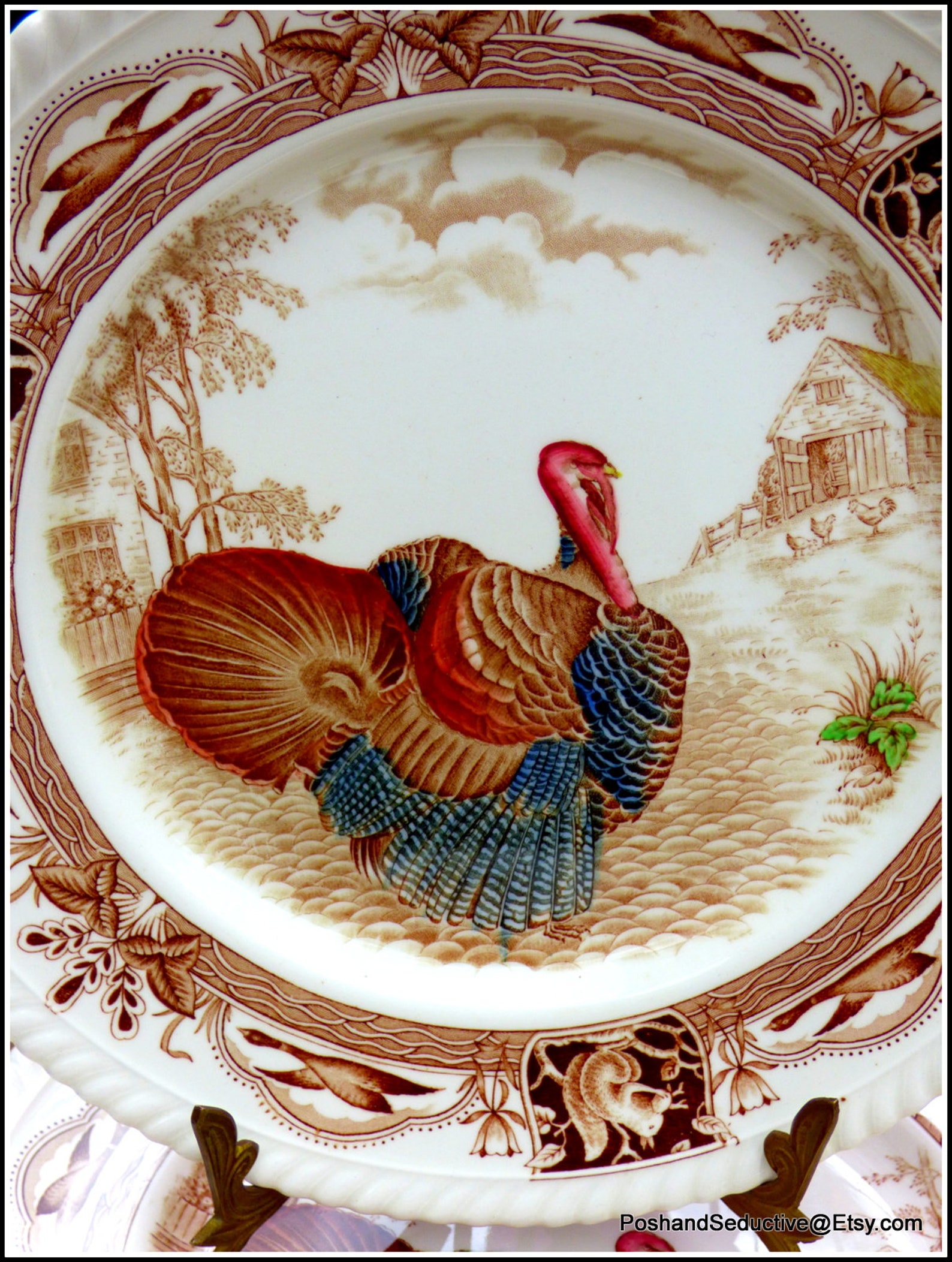 Barnyard King Johnson Brothers Thanksgiving Vintage - Etsy