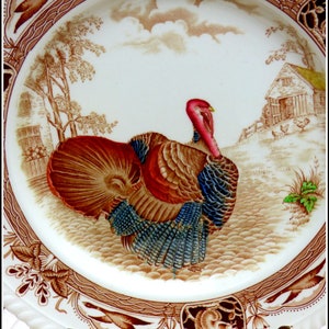 Barnyard King Johnson Brothers Thanksgiving Vintage Transferware Dinner ...