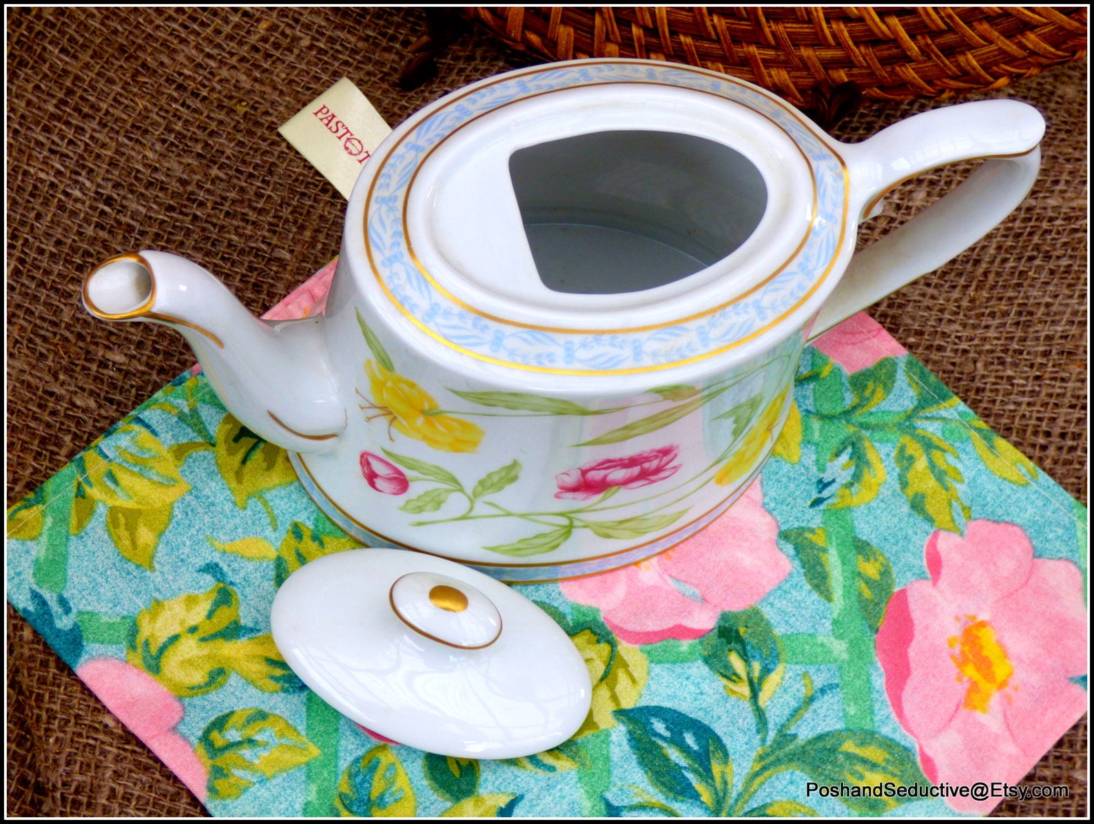 English Oval Classic Traditional Teapot Replica Vintage Collectible ...
