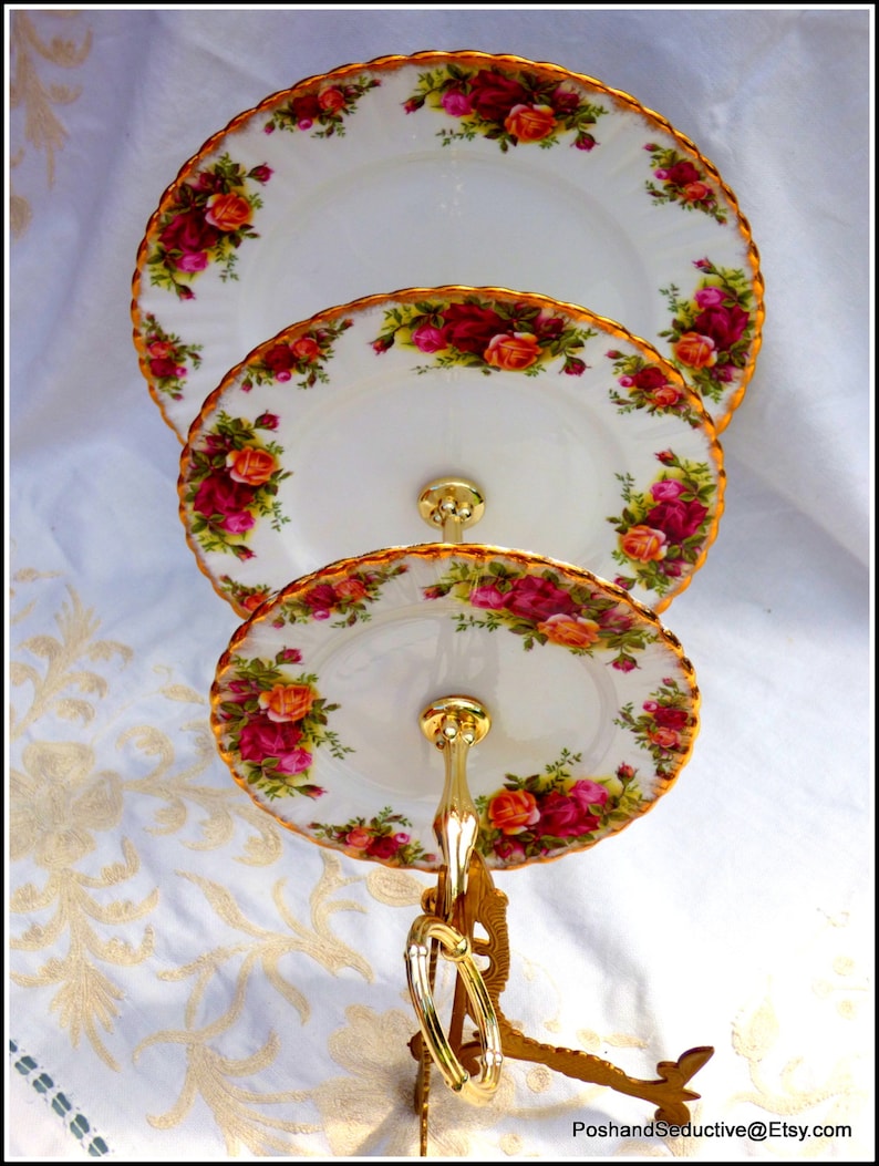 Royal Albert Old Country Roses Floral China Pattern Three Tier - Etsy UK