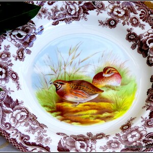 Spode Woodland BIRD Series Dinner Plate 11" Brown English Transferware ...