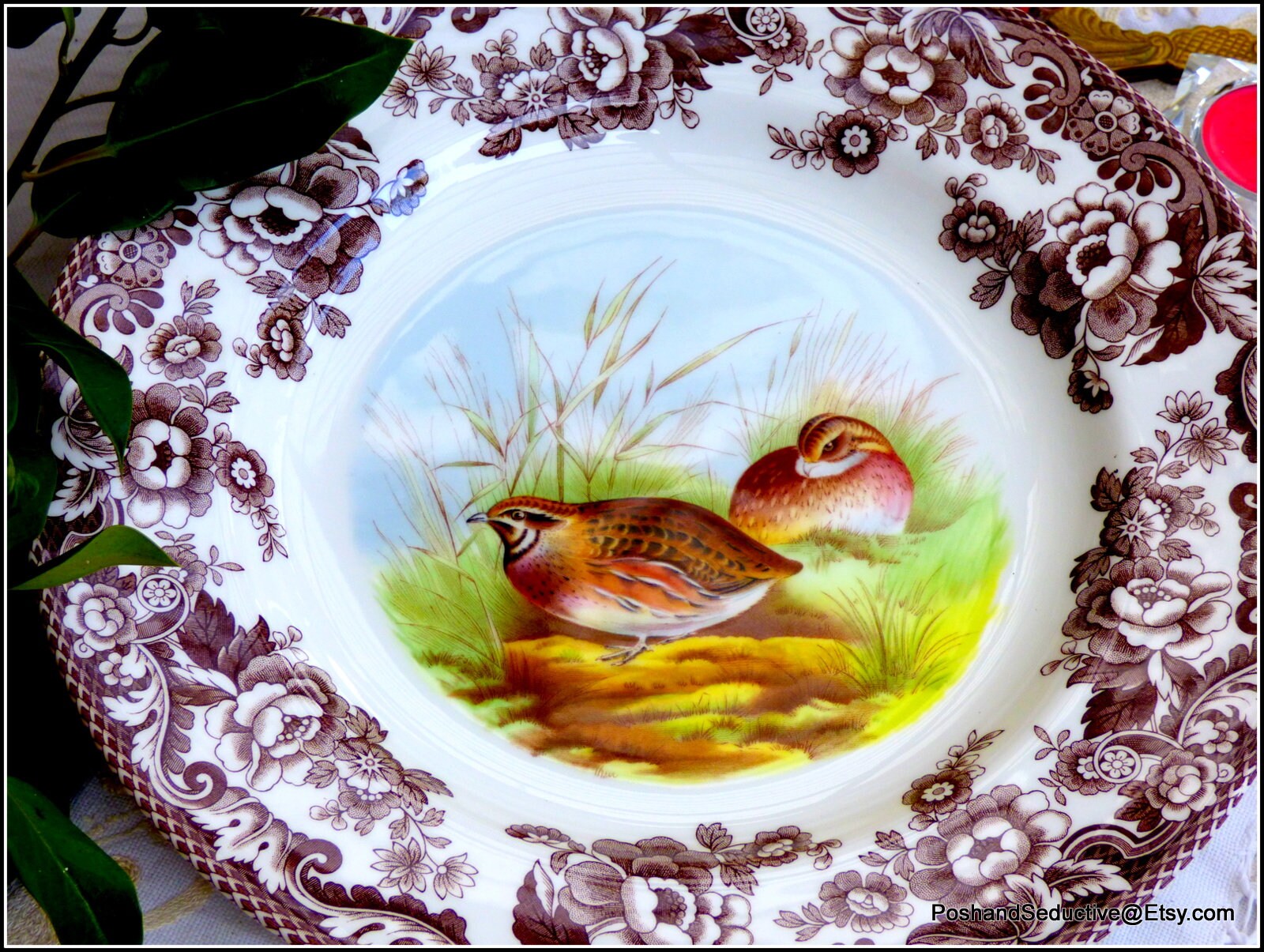 Spode Woodland BIRD Series Dinner Plate 11 Brown English - Etsy
