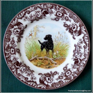 Spode Woodland Series Dinner Plates Pair HUNTING DOGS Brown ...
