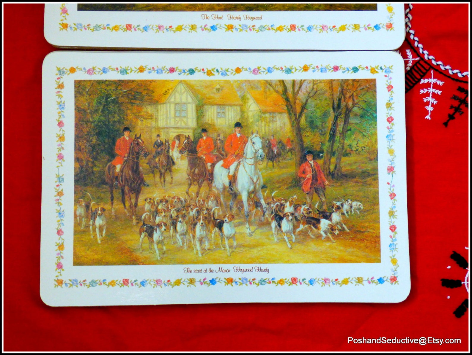 Fox Hunting Set of Cork Backed Dining Table Place Mats and - Etsy