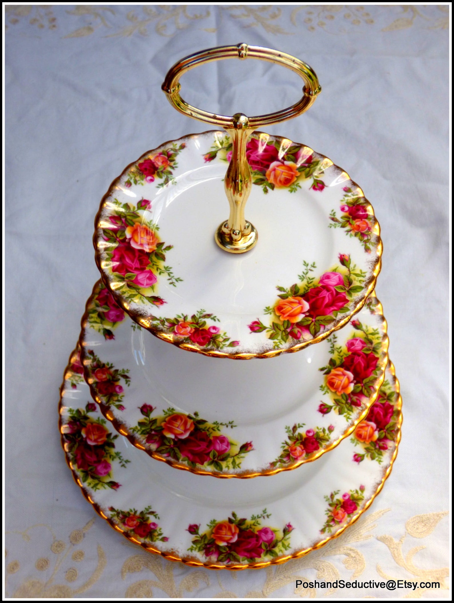 Royal Albert Old Country Roses Floral China Pattern Three Tier Cake ...