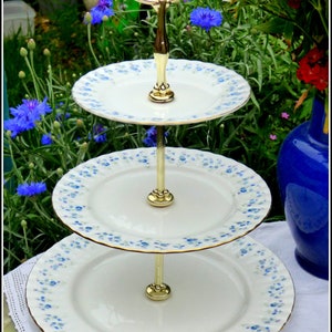 Royal Albert Memory Lane China Pattern Three Tier Cake Stand Vintage ...
