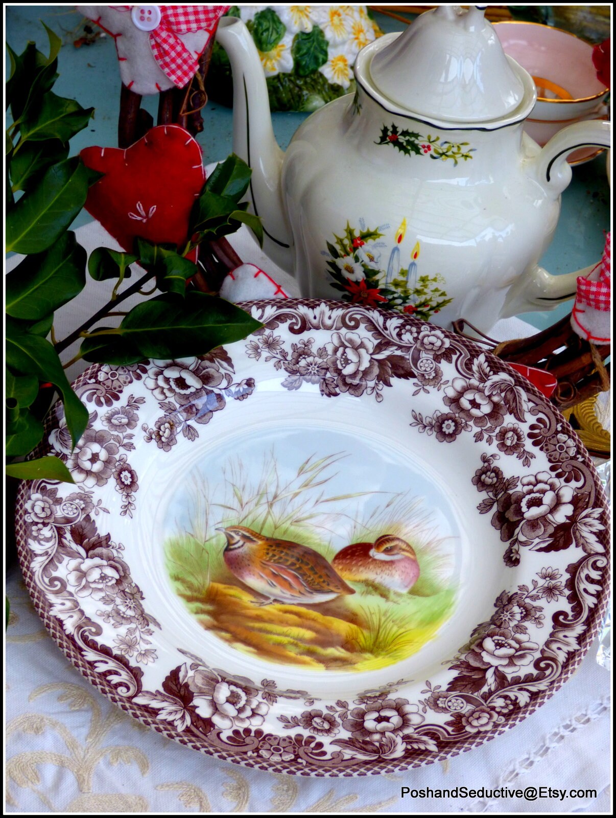 Spode Woodland BIRD Series Dinner Plate 11 Brown English - Etsy
