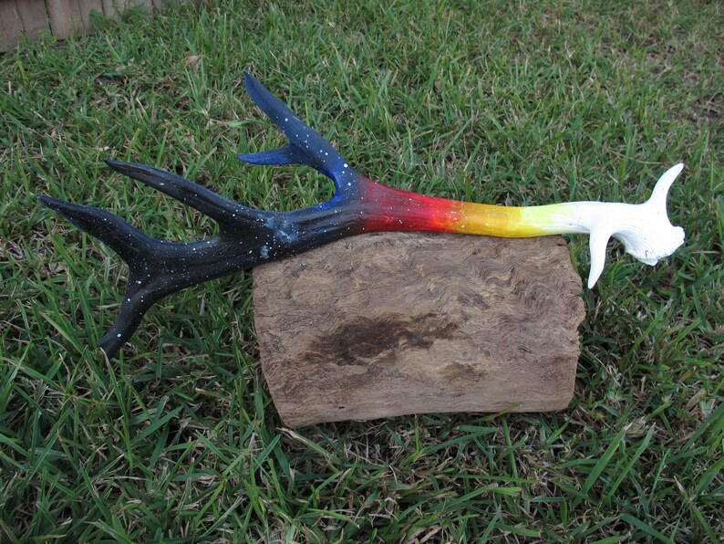 Starry Sky Painted Fallow Antler | Etsy