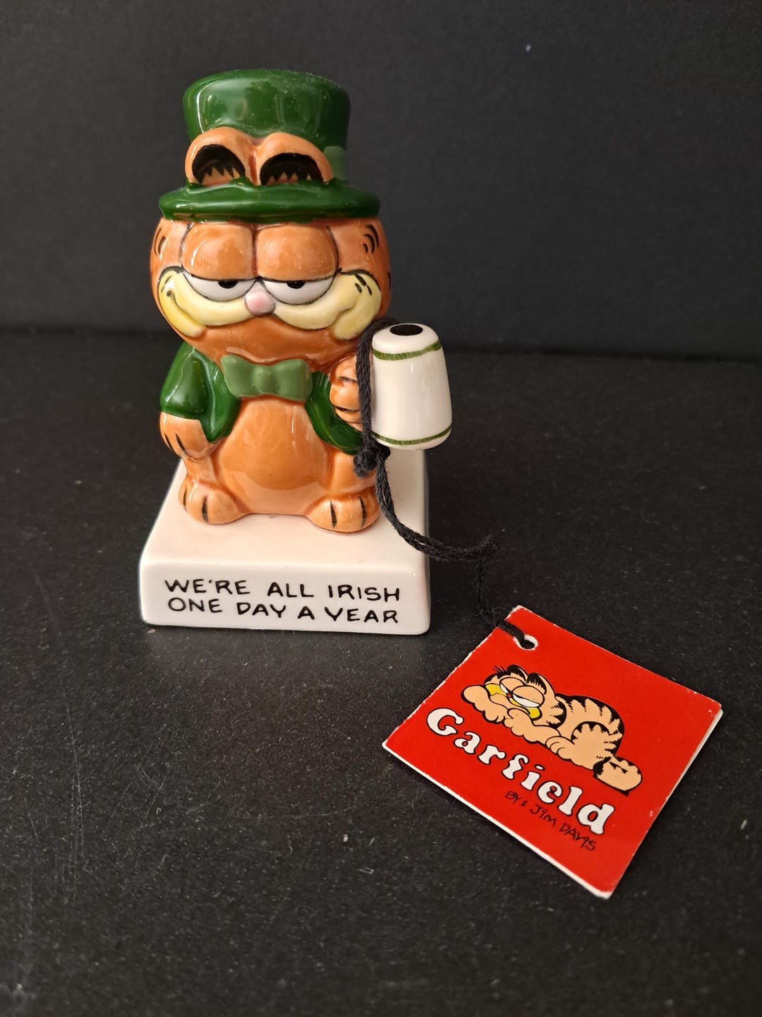 Vintage Enesco Irish Garfield Figurine - Etsy