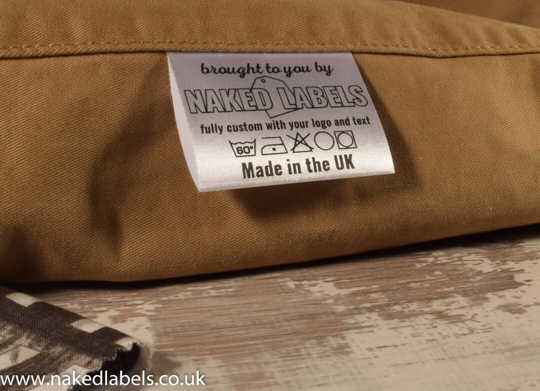 500 X Custom Clothing Tags Customized - Silky Satin for Textile With ...