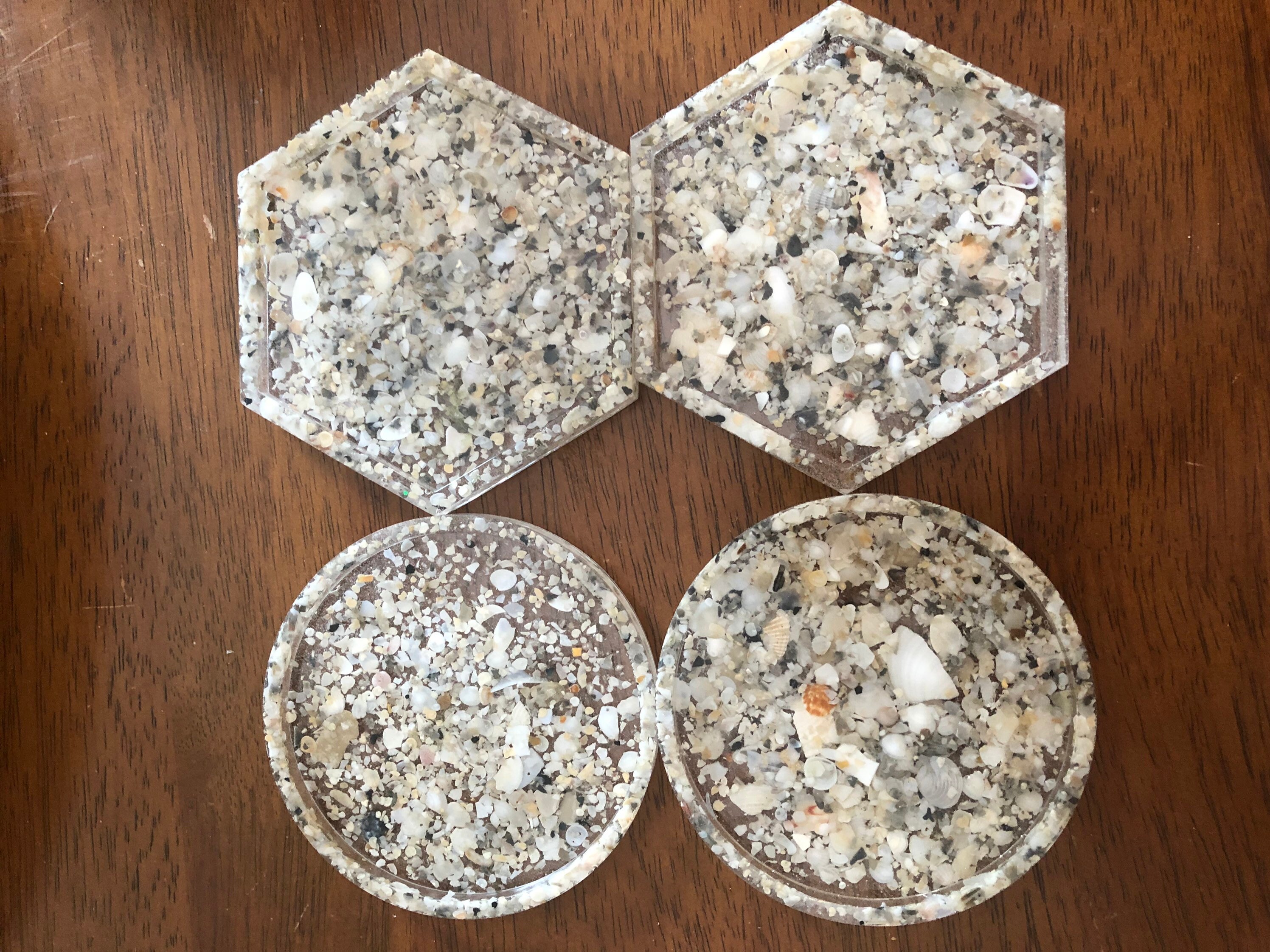Sea Shell Resin Coaster With Pensacola Beach Shells - Etsy