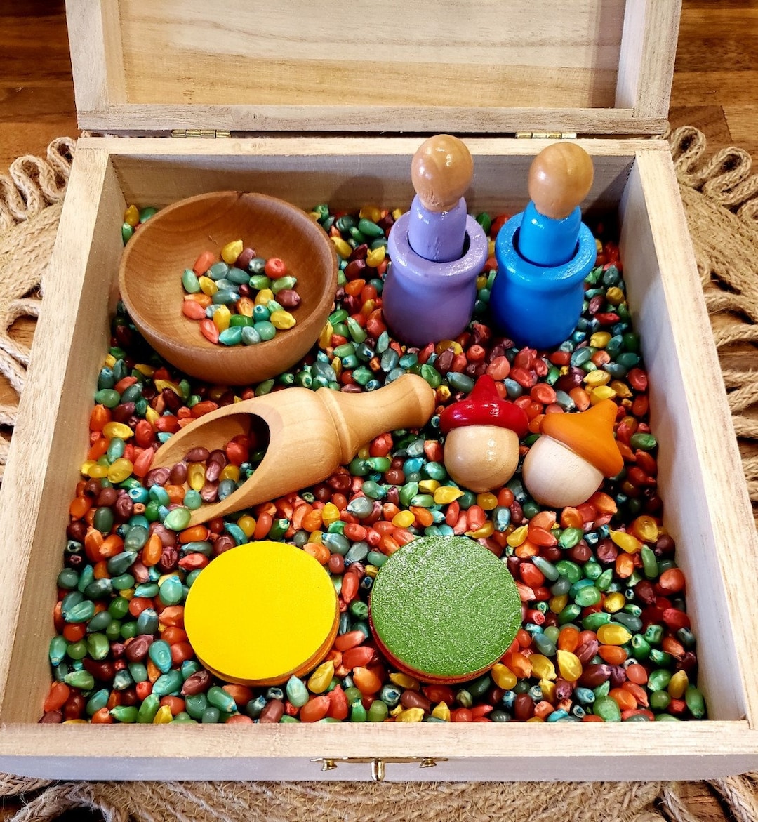 Sensory Starter Bin Tool Kit, Practical Life, Fine Motor, Wooden Scoop ...
