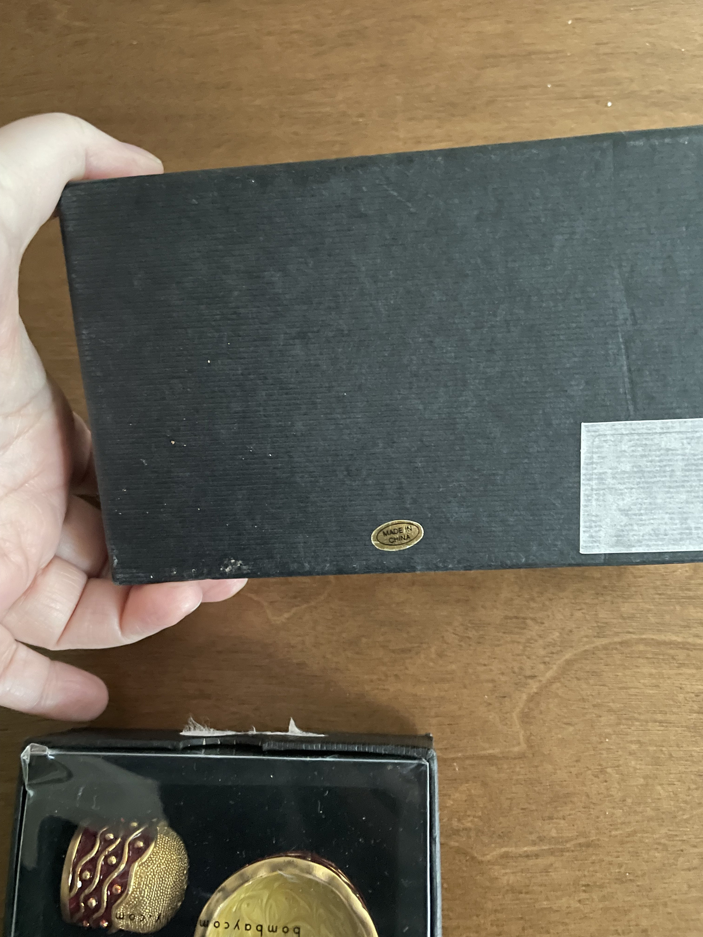 Bombay Company Enamel Napkin Ring Holders Plus Salt and Pepper Shakers ...