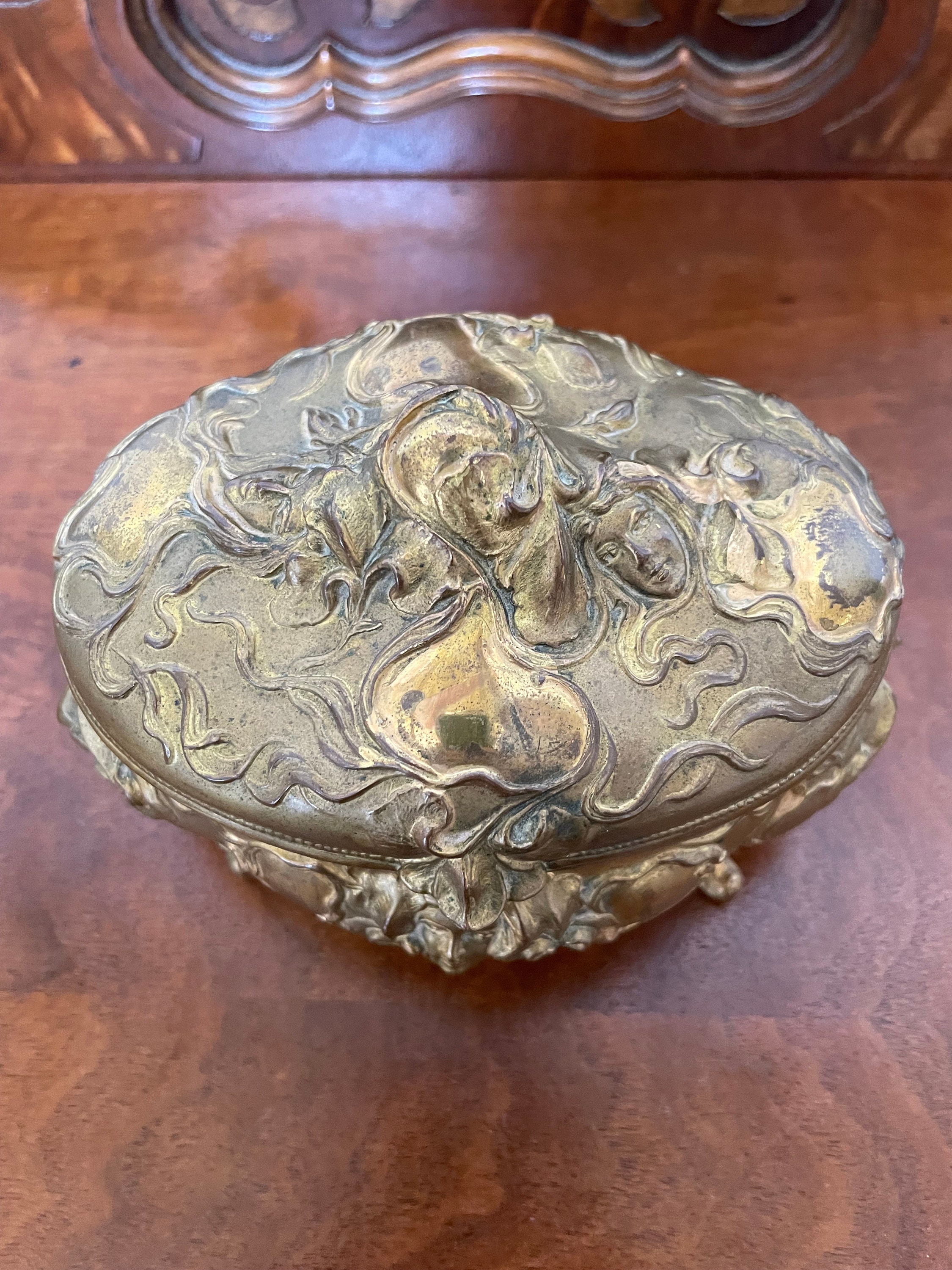 Jewelry Casket Box Art Nouveau Gold Metal Vintage 1904 Patent - Etsy