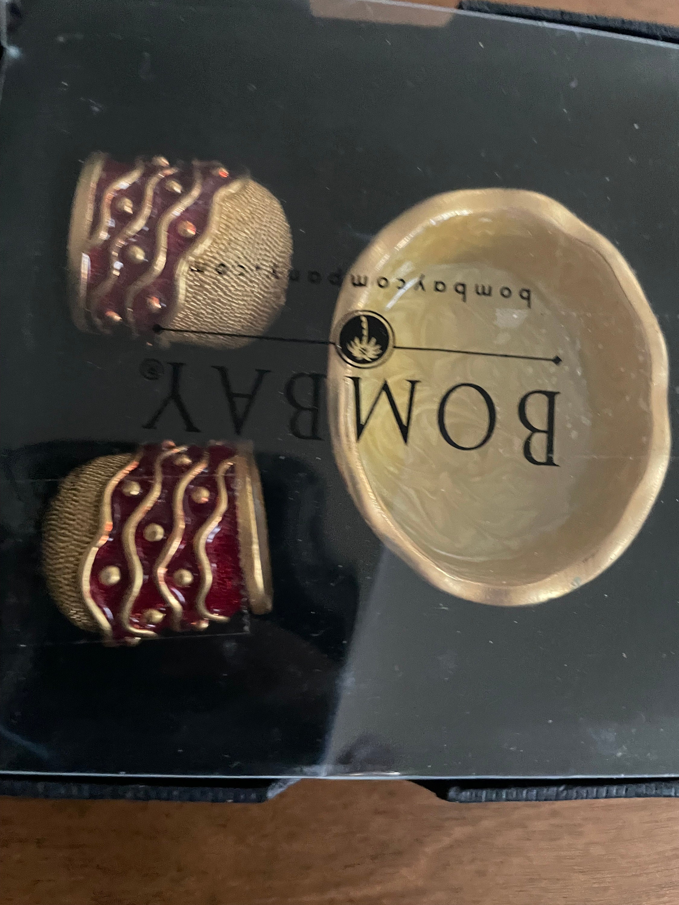 Bombay Company Enamel Napkin Ring Holders Plus Salt and Pepper Shakers ...