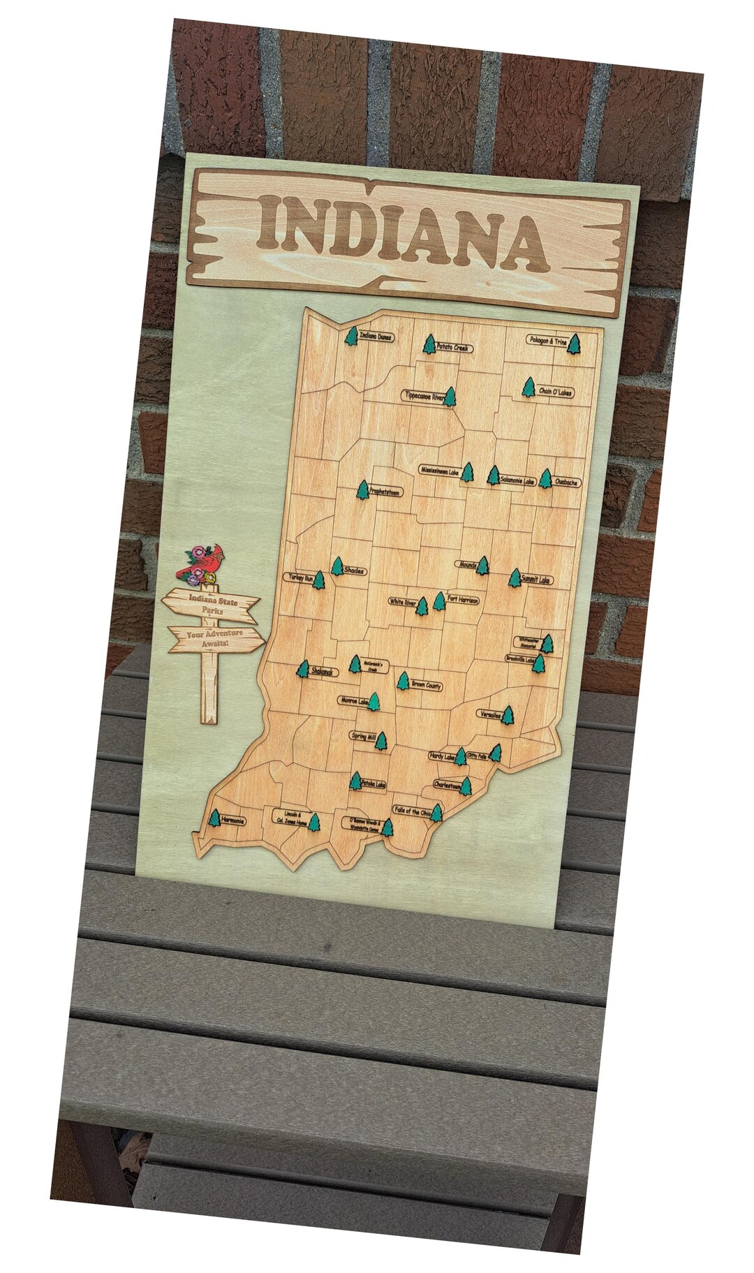 Indiana State Parks Map, Indiana, Handmade, State of Indiana, Handmade ...