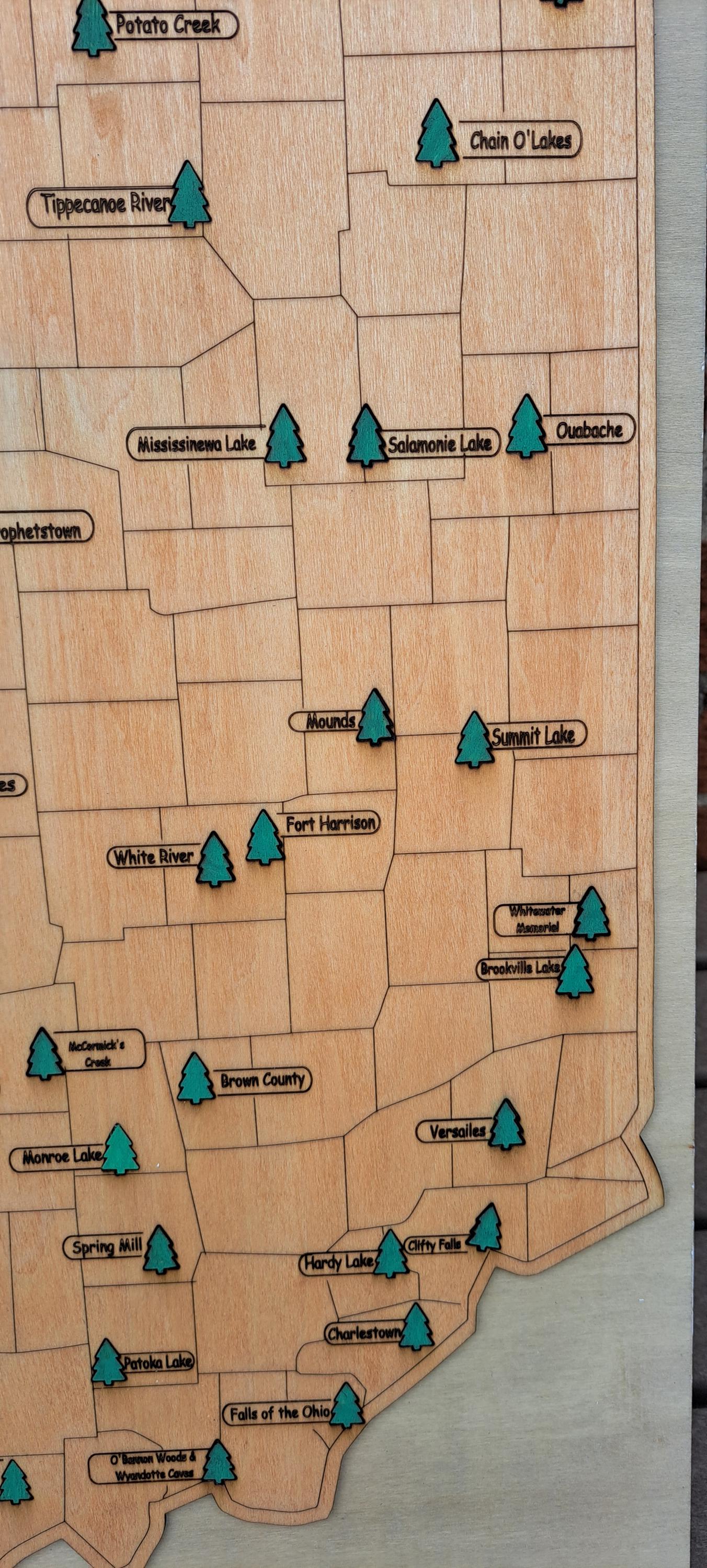 Indiana State Parks Map, Indiana, Handmade, State of Indiana, Handmade ...