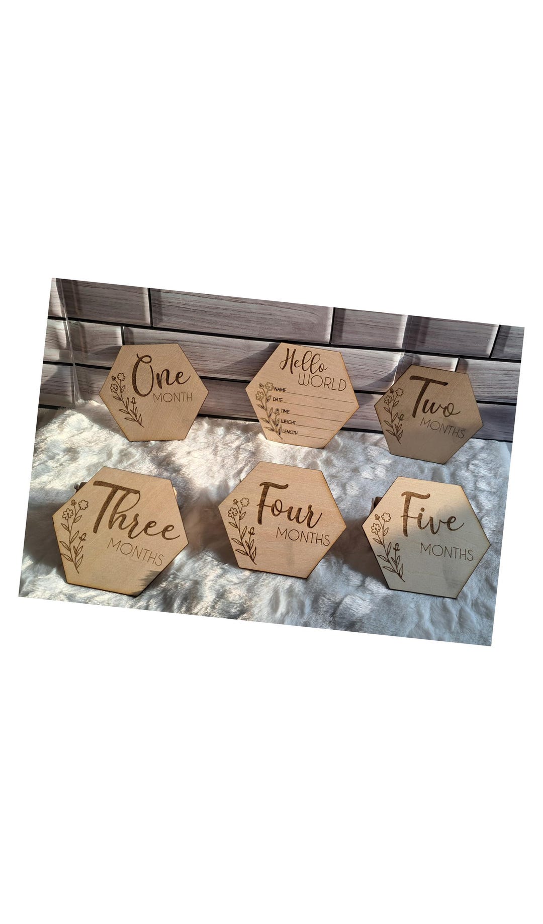 Honeycomb Birth Milestone Plaques Personalized Baby Milestones - Etsy