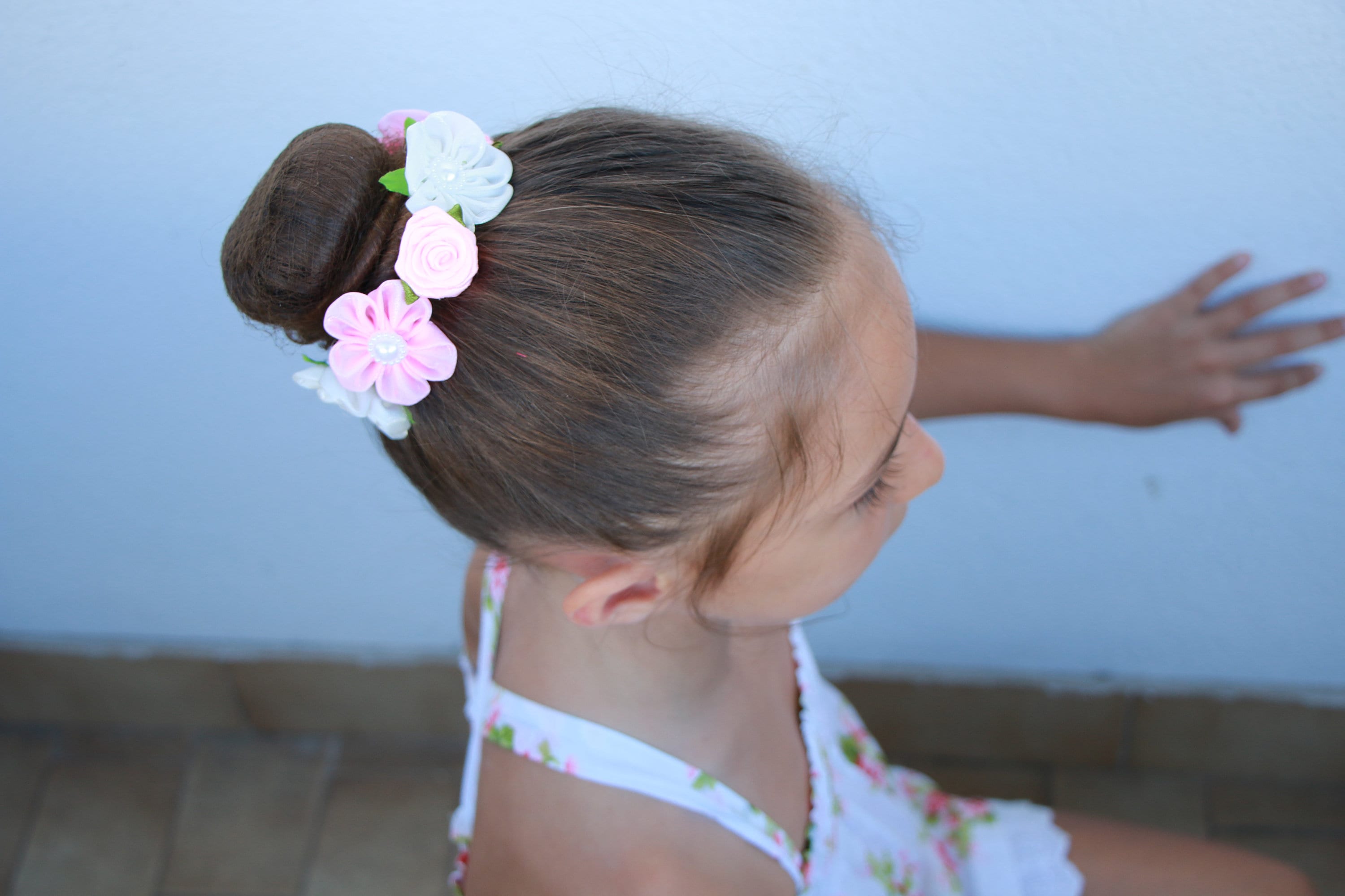 Hair Bun Wrap, Floral Bun Wrap, Bun Holder, Dance Hair Flowers, Bun ...