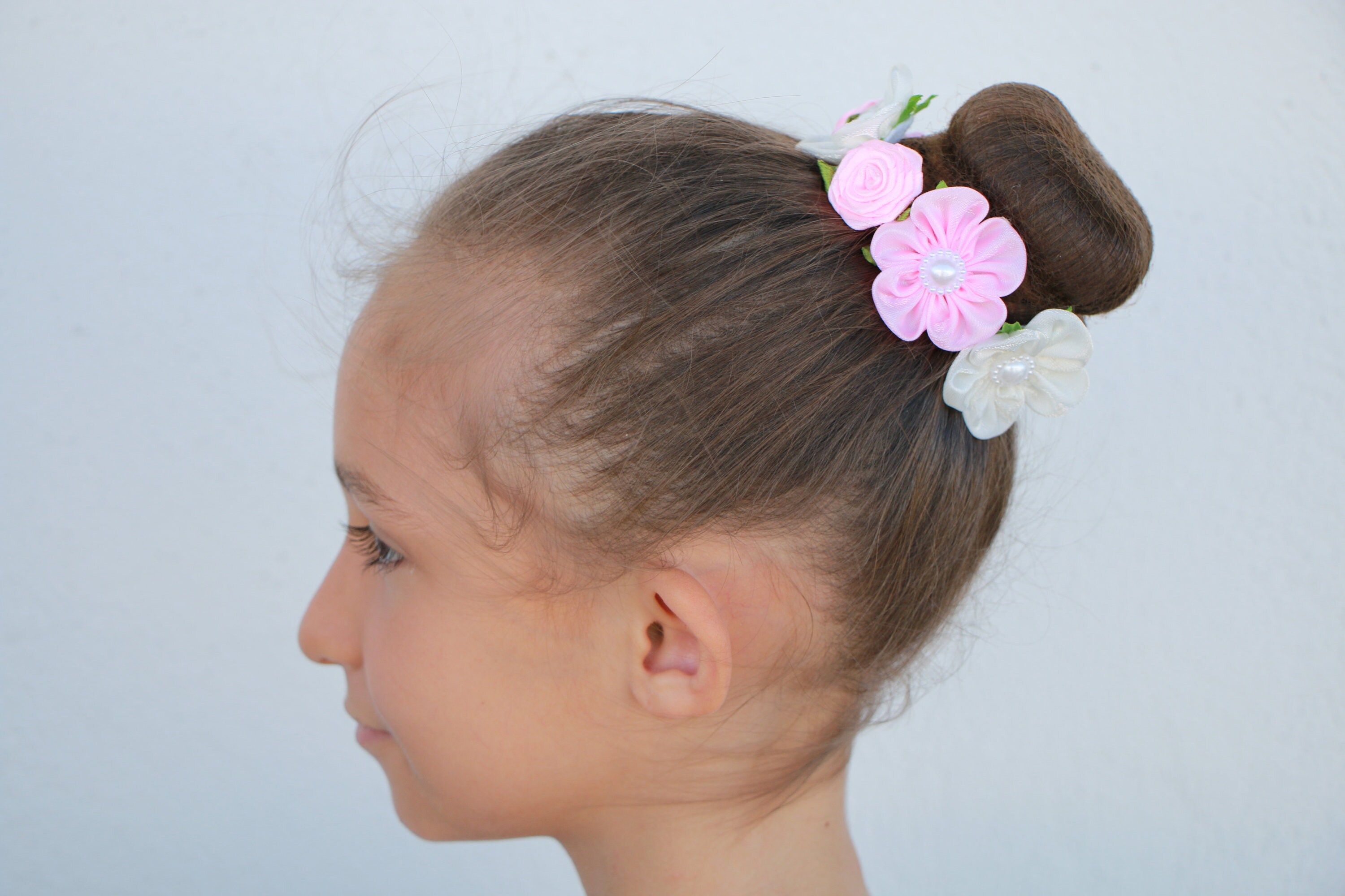 Hair Bun Wrap, Floral Bun Wrap, Bun Holder, Dance Hair Flowers, Bun ...