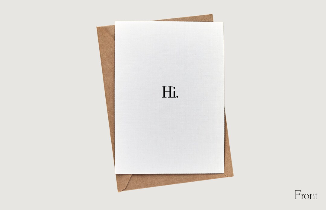 Hi. // Blank Notecard // Buffalovenotes Card - Etsy
