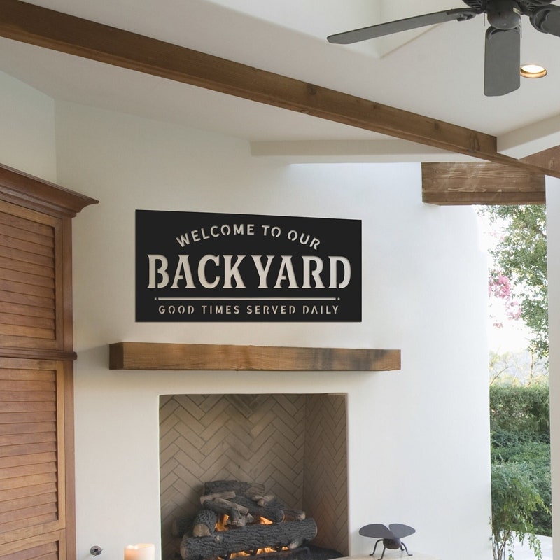 Welcome to Our Patio Sign - Etsy