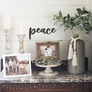 Peace Metal Sign Metal Wall Art Peace Sign Metal Words Metal Wall Decor ...
