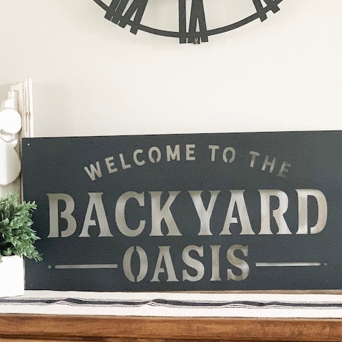 Personalized Backyard Oasis Backyard Memories Metal Sign | Etsy