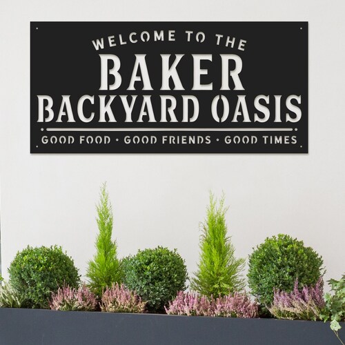 Personalized Backyard Oasis Backyard Memories Metal Sign | Etsy