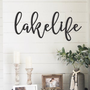 Lakelife Metal Sign Lake Decor Lakehouse Sign Metal Words Lake House ...