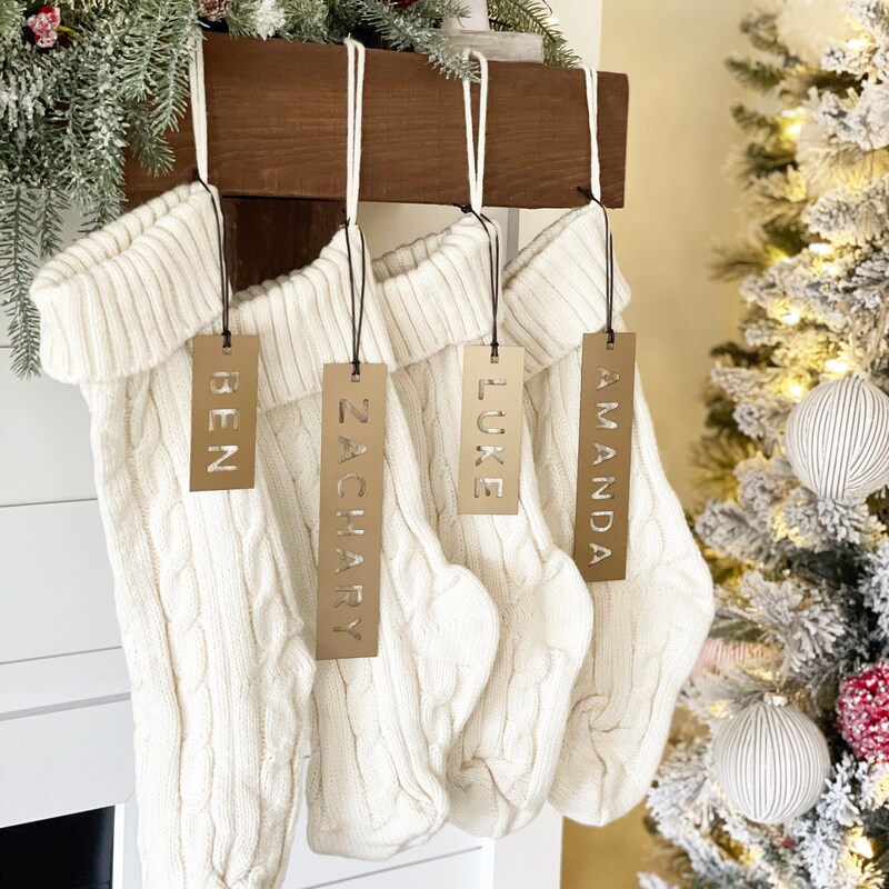 Stocking Name Tag - Etsy