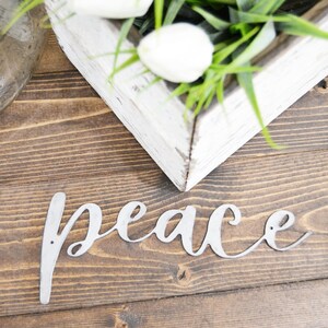 Peace Metal Sign Metal Wall Art Peace Sign Metal Words Metal Wall Decor ...