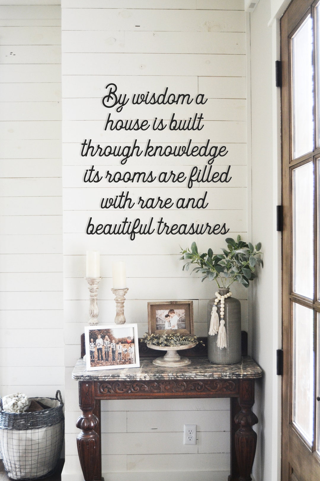 By Wisdom a House is Built Metal Sign Living Room Decor House Home ...