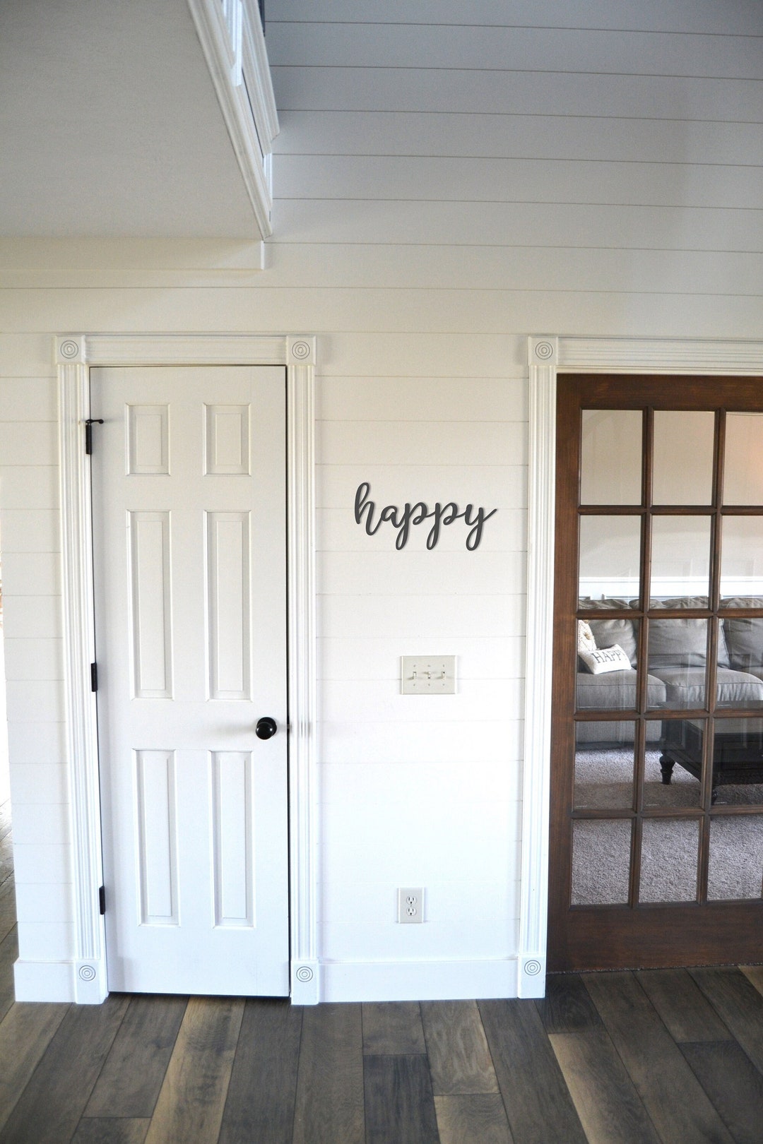 Happy Metal Sign - Metal Wall Art - Happy Word Sign - Metal Words ...