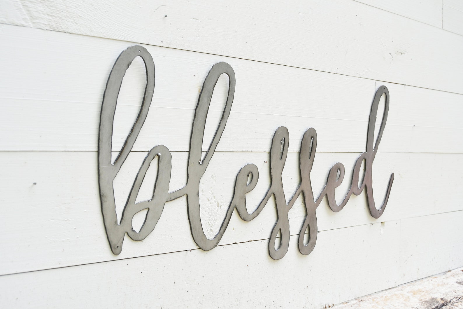 Blessed Metal Sign Metal Wall Art Blessed Sign Metal Words metal Wall ...
