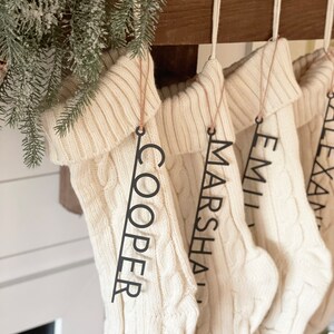 Modern Stocking Name Stocking Names Metal Stocking Name Tag Christmas ...