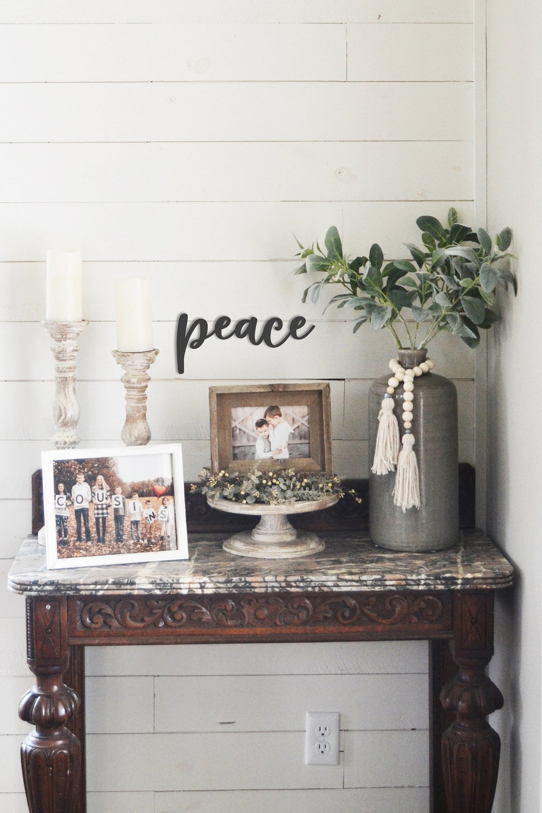 Peace Metal Sign Metal Wall Art Peace Sign Metal Words Metal Wall Decor ...