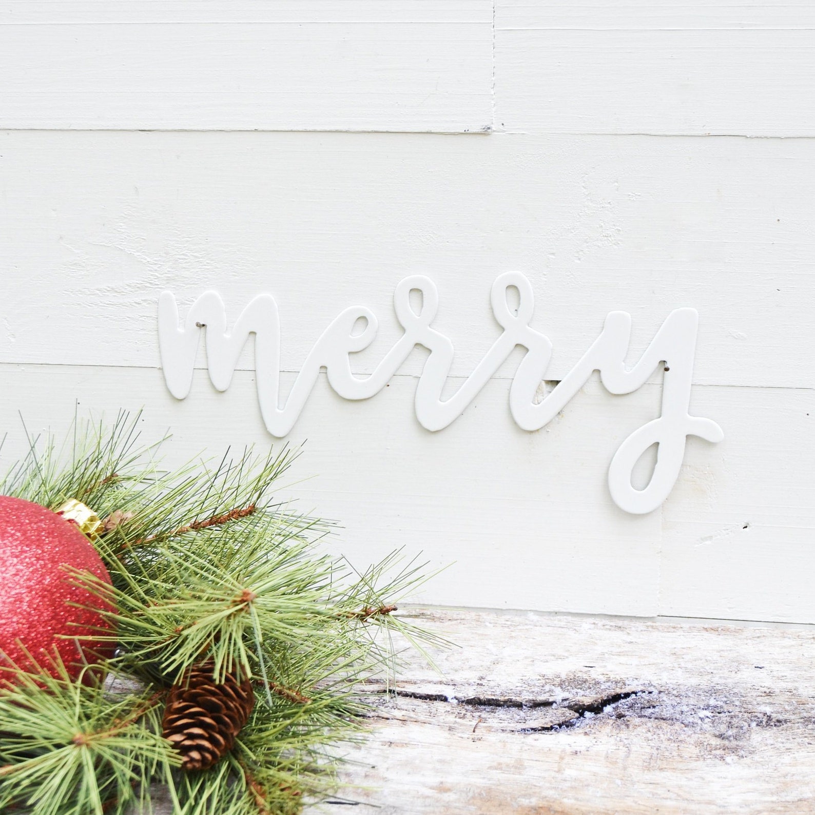 Merry Metal Sign Metal Wall Art Porch Decor Metal Words | Etsy