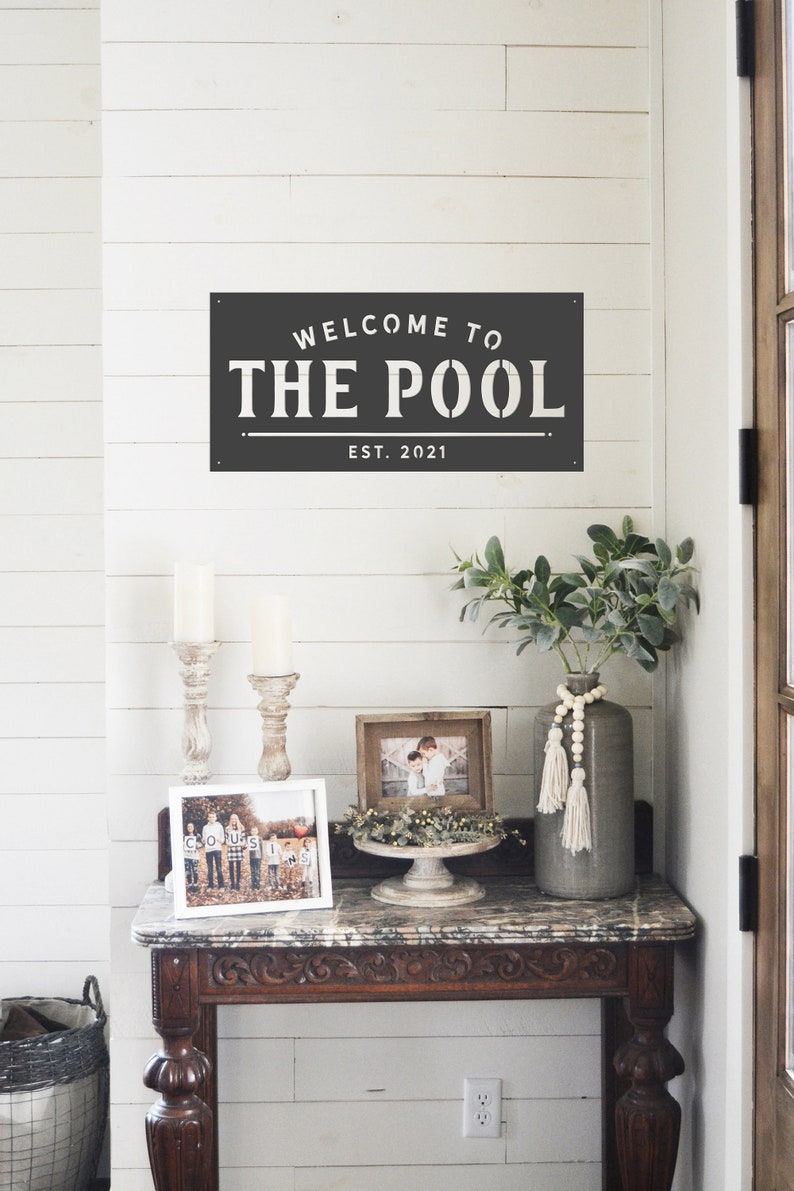 Welcome to the Pool Custom Metal Sign Swimming Pool Personalized Metal ...