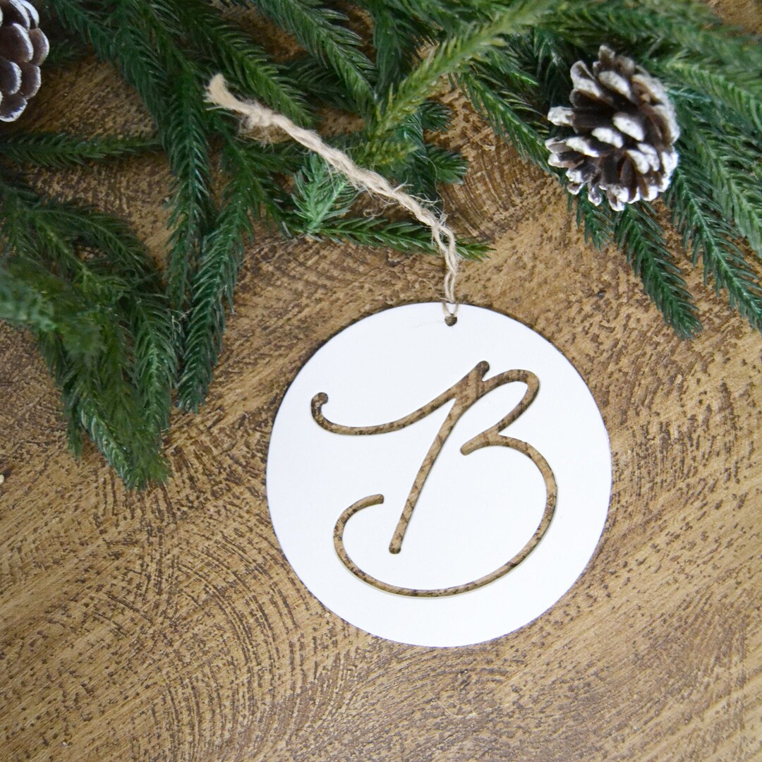 Initial Metal Ornament Christmas Tree Decor Initial Christmas Ornament ...