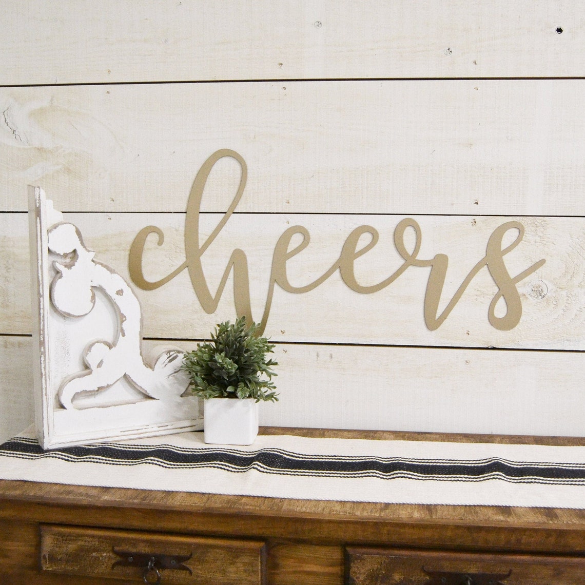 Cheers Metal Sign Metal Wall Art Cheers Sign Metal Words - Etsy