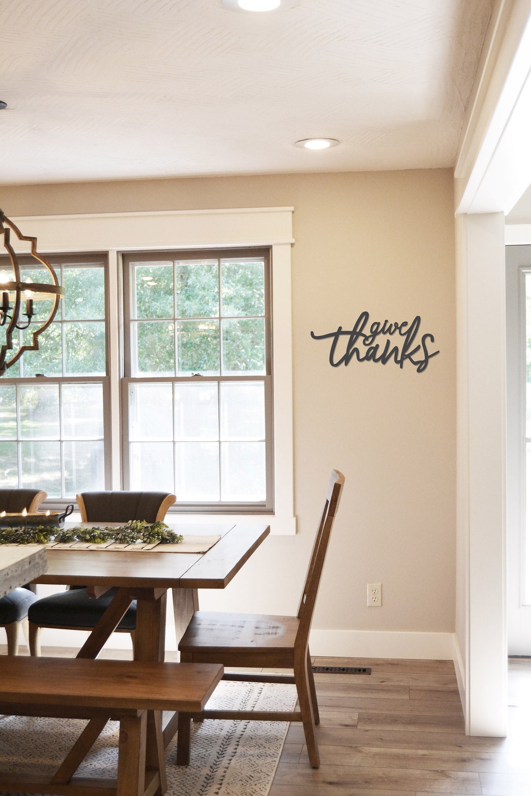 Give Thanks Metal Sign - Metal Wall Art - Metal Words - Thanksgiving ...