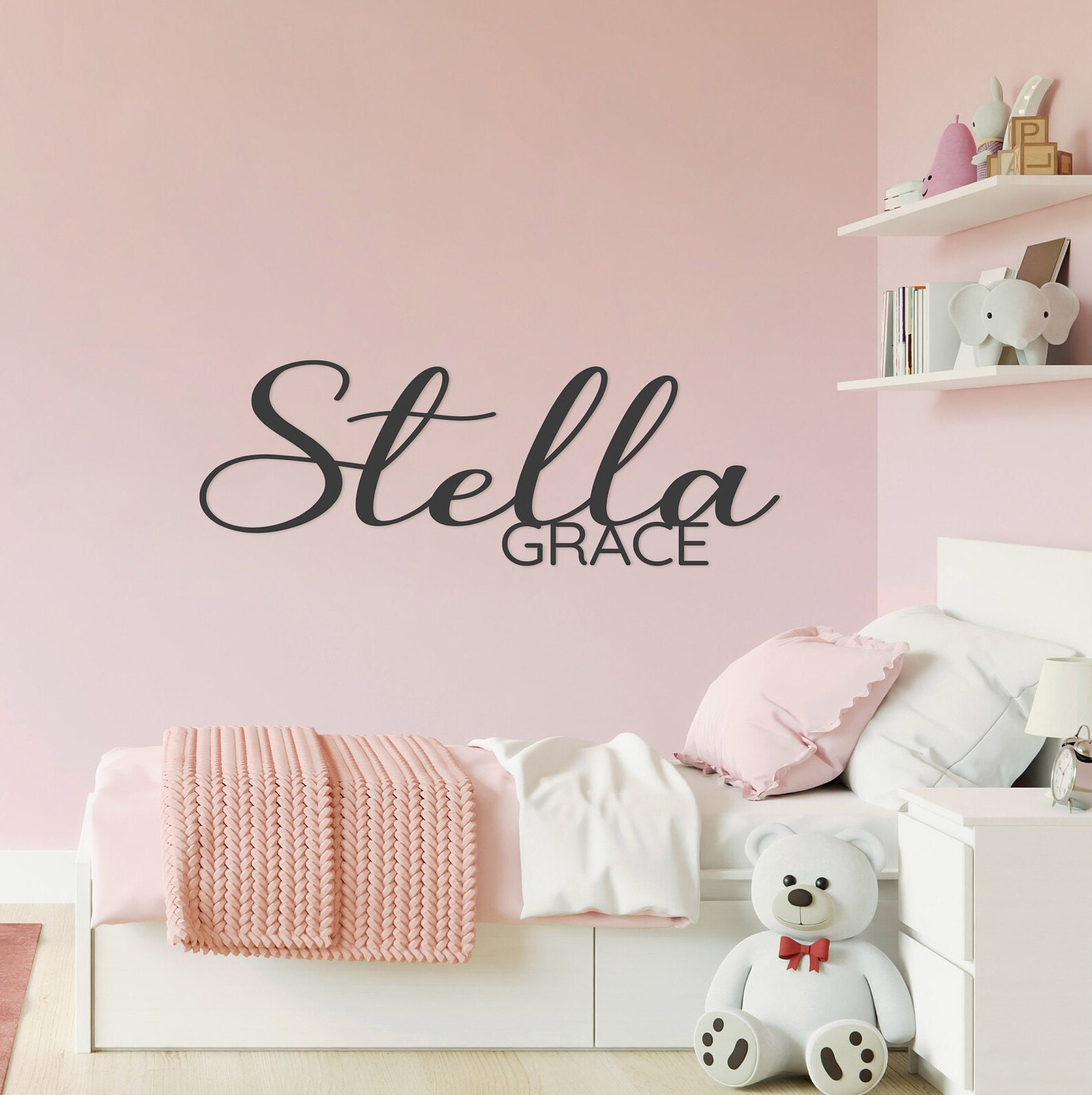 Custom First and Middle Name Sign Metal Words Nursery Name | Etsy