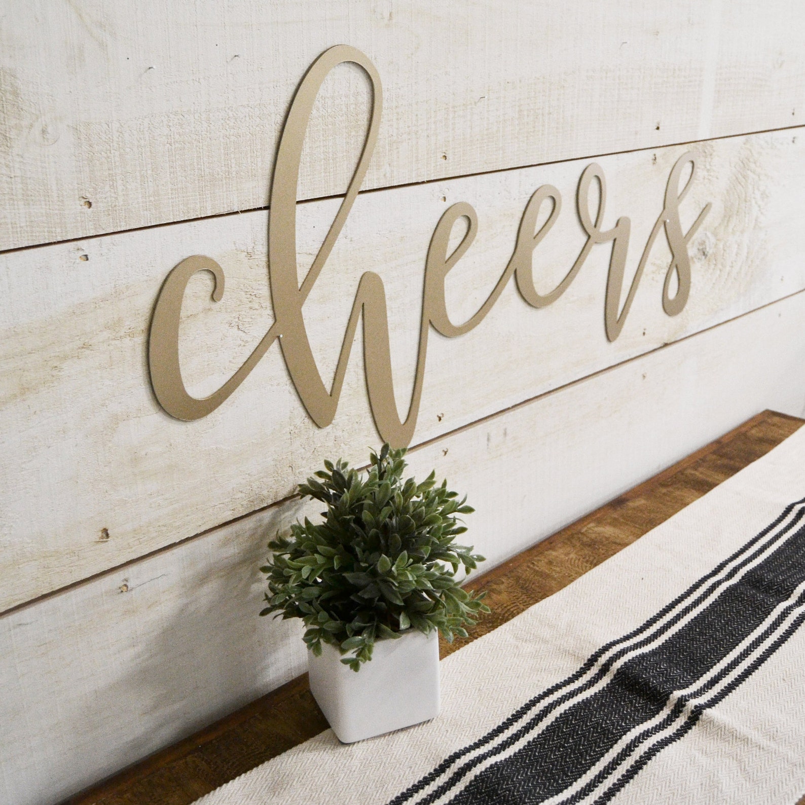 Cheers Metal Sign Metal Wall Art Cheers Sign Metal Words - Etsy