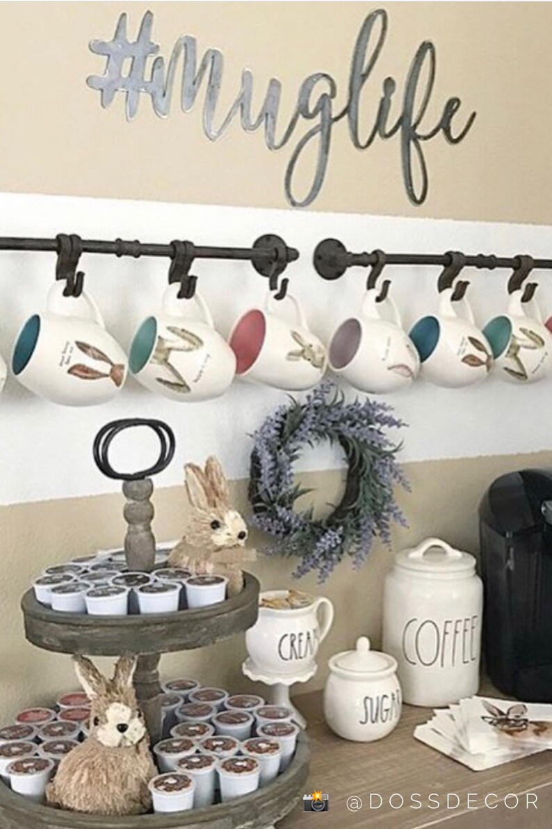 Mug life coffee dining room coffee bar metal wall art | Etsy