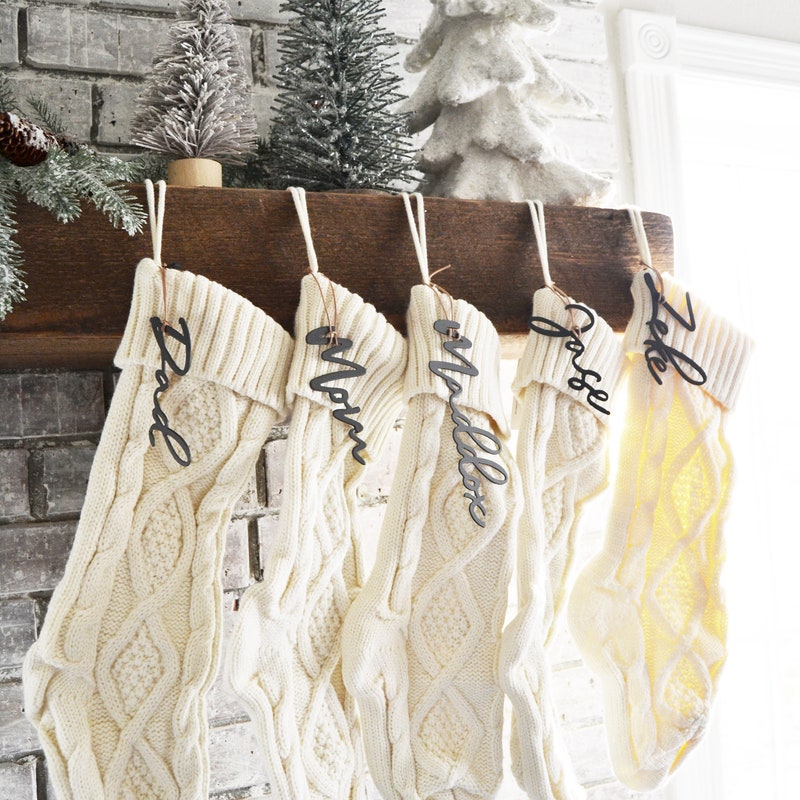 Stocking Name Tag - Etsy