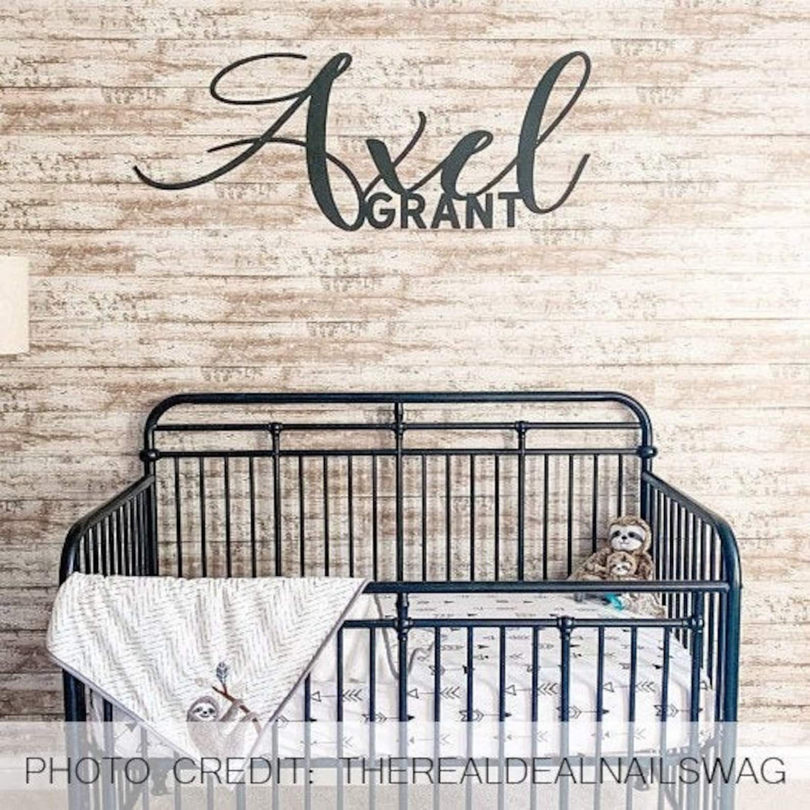 Custom First and Middle Name Sign Metal Words Nursery Name | Etsy