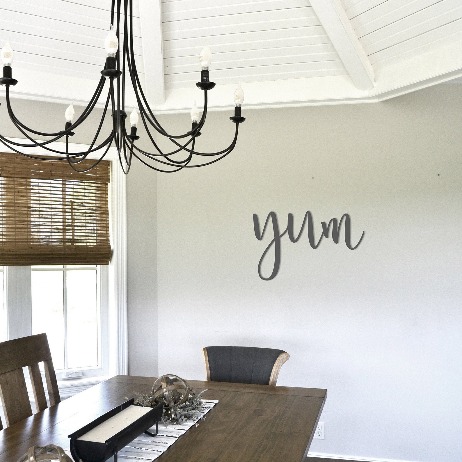 Yum Metal Sign Metal Wall Art Yum Sign Metal Words Metal Wall Decor ...