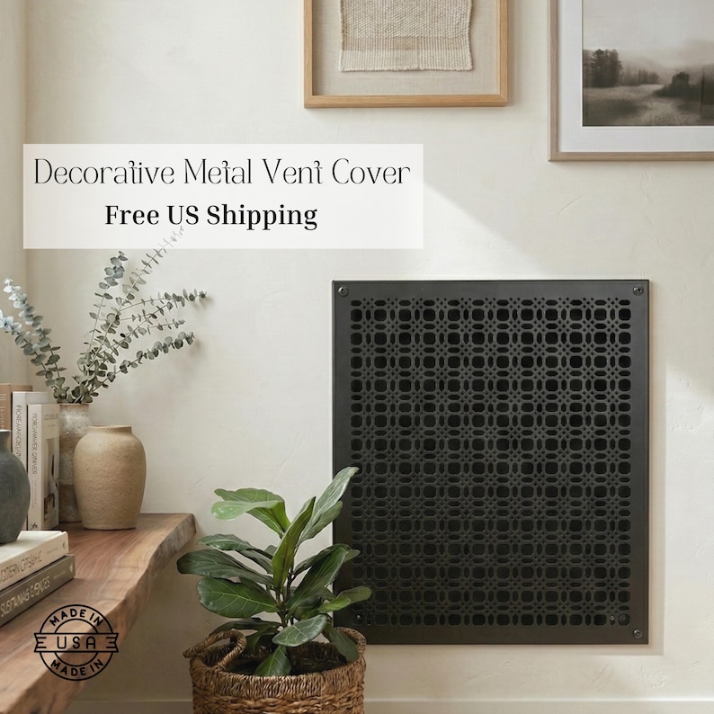 Architectural Metal Vent Cover Decorative HVAC Register Modern Vintage ...