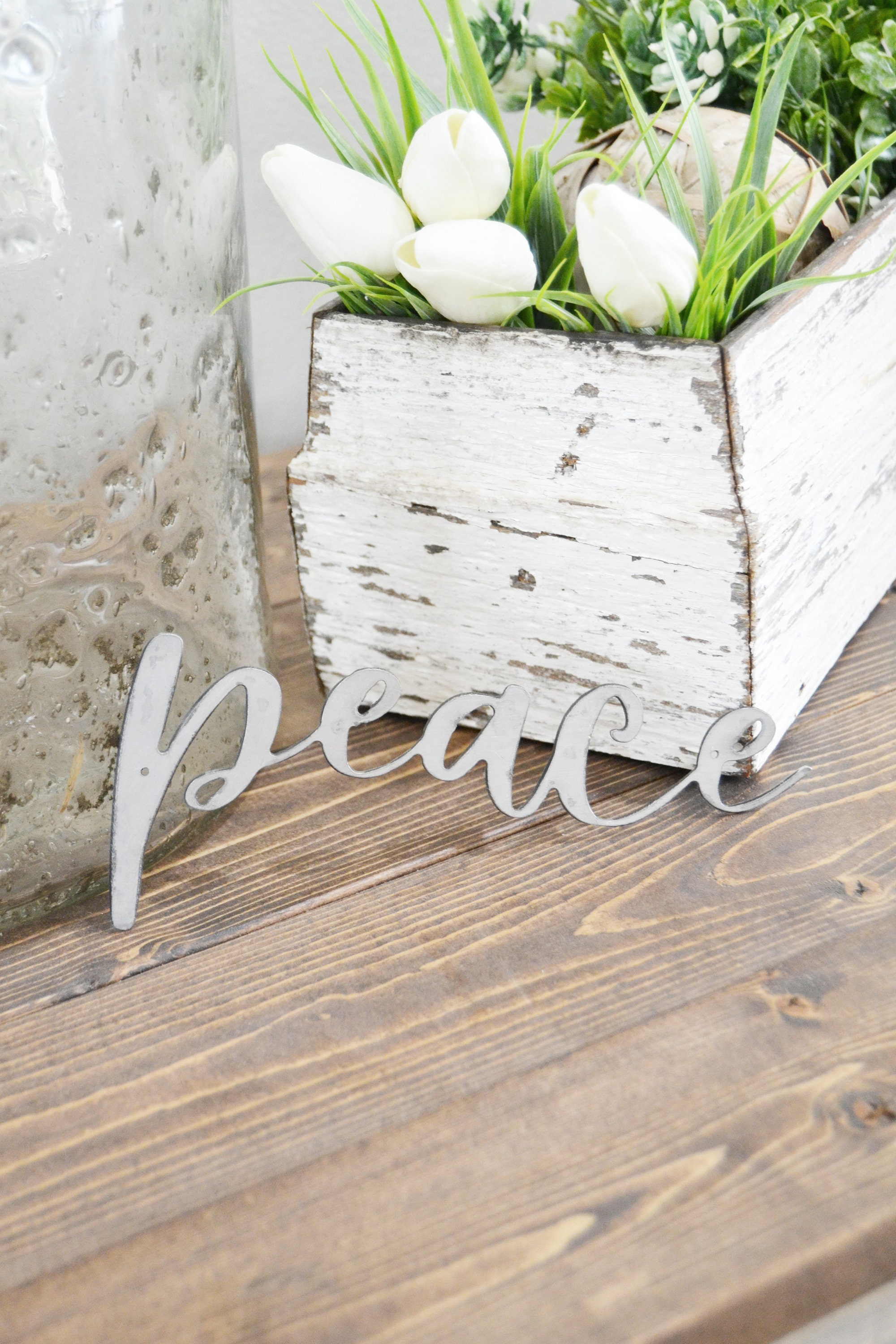 Peace Metal Sign Metal Wall Art Peace Sign Metal Words - Etsy